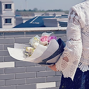 Korean Gold and Silver Dot Gift wrapping paper Floral Wrapping Paper 10 Sheets Florist Supplies Waterproof Flower Bouquet Wrapping Paper Floral Supplies for Fresh Flowers, 23.6x23.6 Inch (Pink)