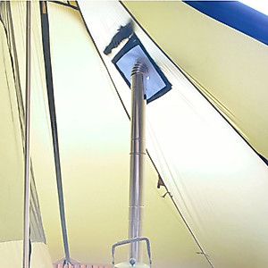 Durable Stainless Steel Tent Stove Chimney Pipe Kit Single Wall, Chimney Spark Arrestor, Fireplace Chimney Rain Caps,2.36 Inch/6cm Diameter Chimney Pipes,Camping Stove Accessories ( Size : Damper pipe