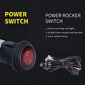 Aaiwa LED Pods with Wiring Harness, 4 Inch 120W LED Light Bar, 2PCS 12000LM Spot Flood Combo Off Road Light Triple Row LED Work Light Driving Fog Lamps for Pickup Truck ATV UTV SUV Boat Light