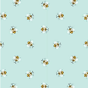 Tissue Paper for Gift Wrapping with Design (Bumble Bees - Light Blue Green), 24 Large Sheets (20x30)