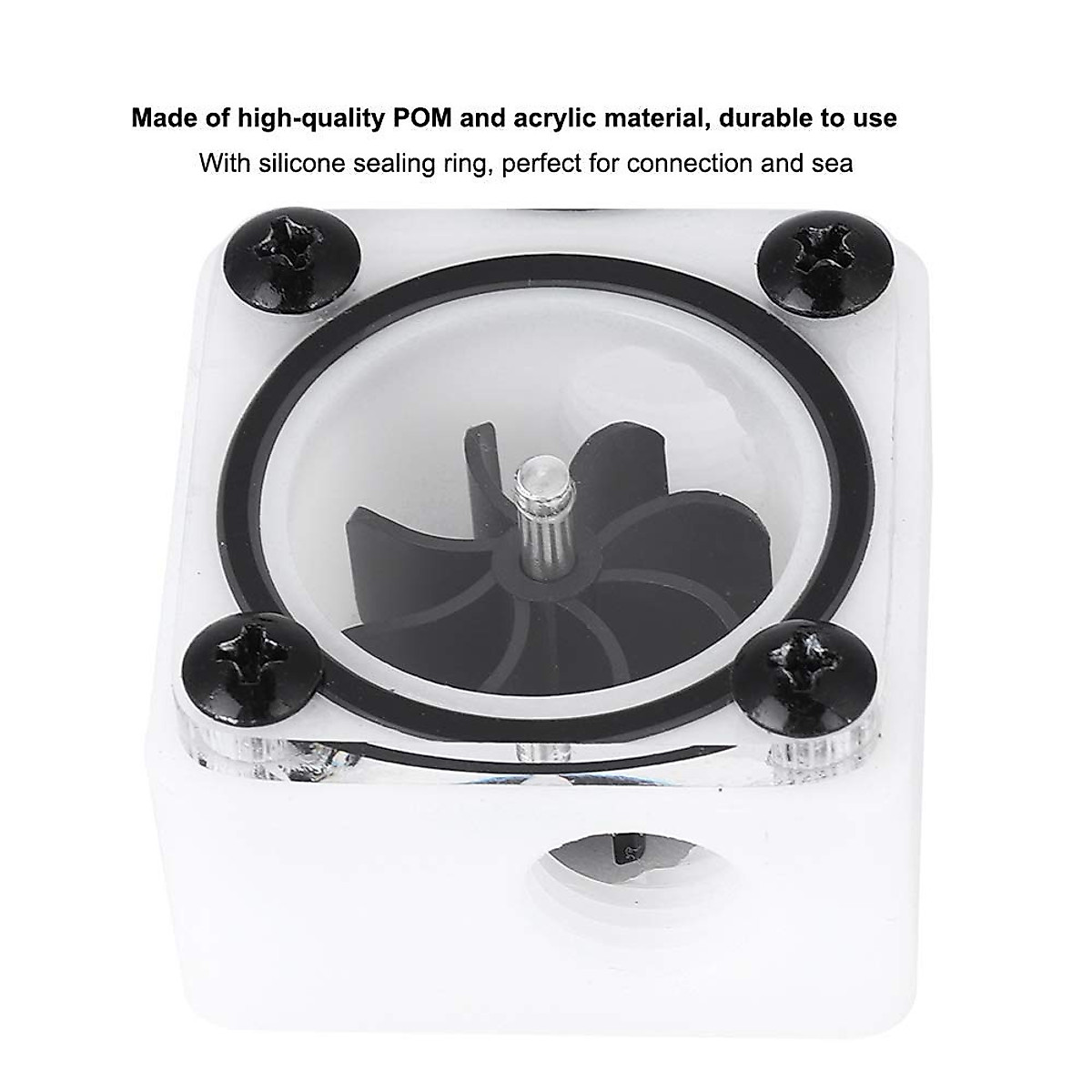 G1/4 Thread Revolving Speed Water Cooling POM Acrylic Material Impeller Water Flow Meter Indicator with Silicone Sealing Ring, for PC Water Cooling System(2 Way)