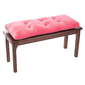 JAMPAYANG Bench Cushion, Non-Slip Tufted Bench Cushions for Swing, Shoe Storage, Window Seat (36"x14", Pink)
