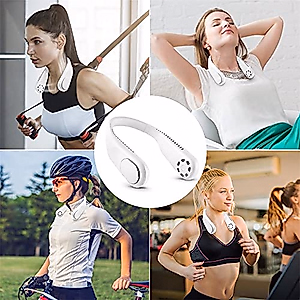 Portable Neck Fan,Hands Free Bladeless Fan, 4000 mAh Battery Operated Wearable Personal Fan,Super Quiet, Rechargeable,USB Powered Personal Cooling Fan, 3 Speeds Adjustment,for Outdoor & Indoor Use