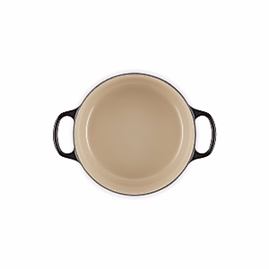 Le Creuset Signature Enameled Cast Iron Round Dutch Oven, 3.5 Quart, Licorice with Light Gold Heart Knob