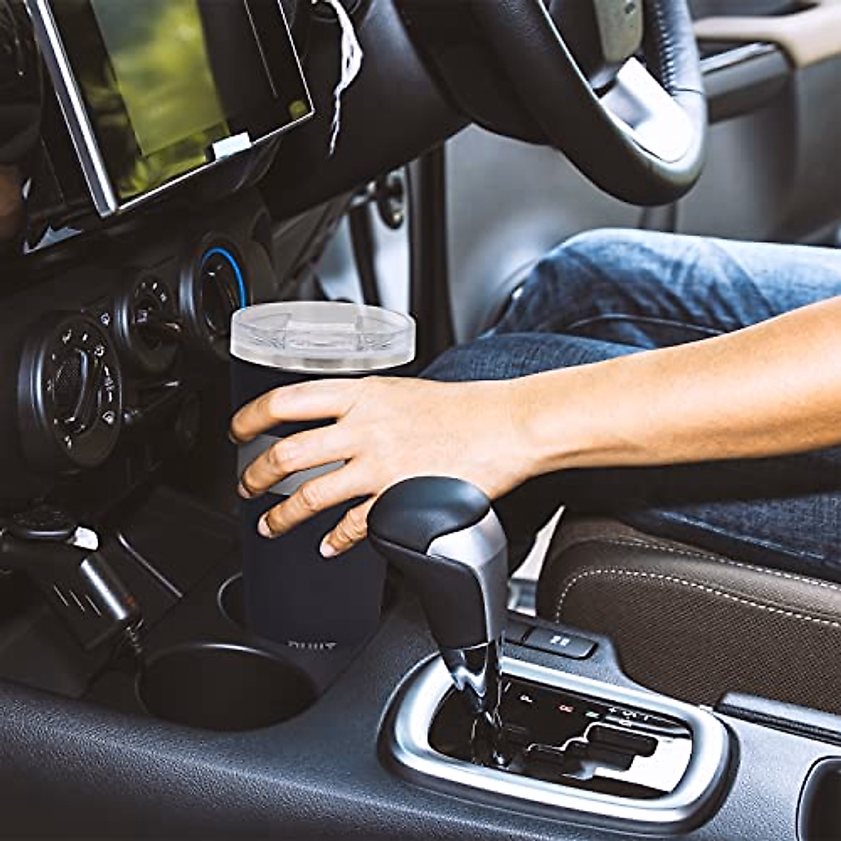 BUILT 24 Ounce Shasta Double Wall Vacuum Insulated Stainless Steel Coffee and Water Tumbler with Easy to Clean Flip to Open Lid, Black