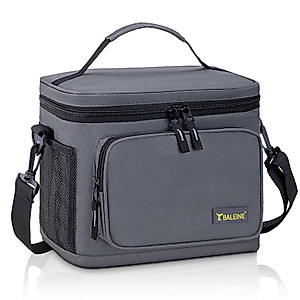 BALEINE 20 Can Large Lunch Bag, Insulated Lunch Bag for Men, Large Leakproof Cooler Bag with Adjustable Shoulder Strap for Office Work Picnic, Freezable Lunch Box for Men Women (Large, Grey)
