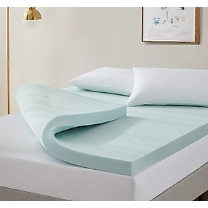 Nestl Bedding Mattress Topper, 2 Inch Memory Foam Topper, Gel Infused Memory Foam Mattress Topper, Ventilated Design Mattress Pad, Full, Blue