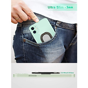 Phone Ring Holder Finger Kickstand 360°Rotation Cellphone Back Grip Foldable Cell Phone Stand for Desk Compatible with iPhone iPad Smartphones Tablets (with Universal Magnetic Car Mount)