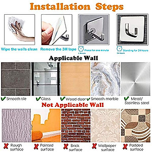 4 Pack Self Adhesive Hooks, Veriya Stainless Steel Adhesive Hook Heavy Duty Sticky Hanger Waterproof Rustproof Hanging Holder Stick on Wall, Door, Bathroom, Kitchen, Office (Black)