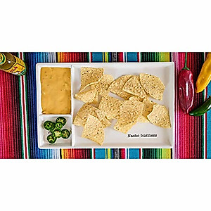 Mud Pie Circa Divided Nacho Platter, White, 9 3/4" x 15 1/2"