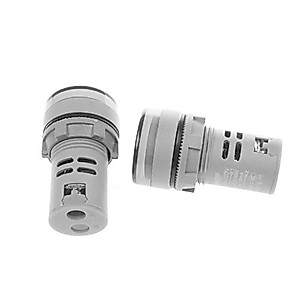 NOYITO 80-500V AC Digital Voltmeter 110V 220V 380V Red Green Yellow Blue White LCD Digital Display Small Round Head (Pack of 2) (White)