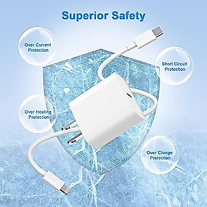 iPhone Fast Charger, [Apple MFi Certified] 3 Pack PD 20W USB C Wall Charger Blocks with 3 Pack 6FT Fast Charging Lightning Cables Compatible for iPhone 14/13/12/11/Pro Max/XS/XR/X/8/7, iPad