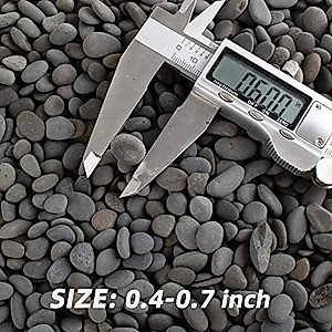 Black Rock, CJGQ 3lb River Rocks Pebbles for Plants Succulents, Decorative Outdoor Landscaping Garden Rocks, Natural Small Mexican Beach Pebbles Aquarium Rocks Gravel for Fish Tanks Vase Yard Decor