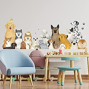 Pet Wall Stickers Peel and Stick Puppy Dog Wall Decals Cute Animal Nursery Wall Decor Baby Kids Bedroom Art Decoration