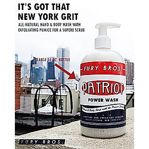 Fury Bros. Supra 56 Premium Hand & Body Power Wash From Cedar, Sandalwood, Patchouli | All Natural, Vegan Friendly With Pumice Scrub | Made In The USA | 16 oz