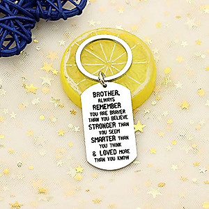 AGR8T Key Rings Birthday Gifts Best Brother Dog Tag Gift From Sister Keychain You Are Braver Than You Think