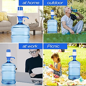 Buoluty 5 Gallon Water Dispenser Pump, Includes Adjustable Tube Length with Cleaning Brush. Manual Water Pump for 5 Gallon Bottle, Made of Food-Grade Plastic