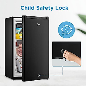 Midea MRU03M2ABB Upright Freezer Large Black, 3.0 Cubic Feet