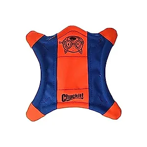 Chuckit! Flying Squirrel Spinning Dog Toy, Large (Orange/Blue), Multi Colored, for Medium breeds