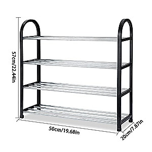 4-tier Shoe Rack,Resin and Metal Footwear Organizer,Rugged,Space-saving,Easy to Assemble,Multi-purpose Shoe Rack,Hold 10-pair Shoes,Support Boots,for Entryway,Bedroom,Porch