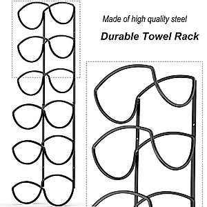 CANYAVE Towel Racks for Bathroom, Towel Rack Wall Mounted Bathroom Towel Holder, Towel Storage for Rolled Bath Shower Hand Towel, 3 Levels x 2pcs (Black)