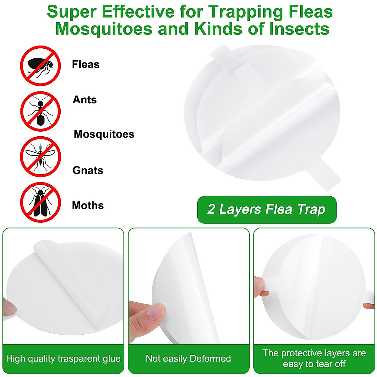 24 Pcs 2 Layers Refill Glue Boards 4.3 Inches Fly Glue Boards Mosquito Trap Glue Board Sticky Refillable Glue Board, Suitable for Most Mosquito Lamps