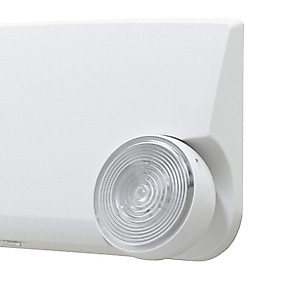 LFI Lights | Compact Emergency Light | White Housing | Two LED Adjustable Round Heads | Hardwired with Battery Backup | UL Listed | (2 Pack) | EL-CX