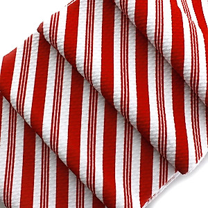 Red Candy Stripes Liverpool Bullet Fabric Textured Knit Jersey 4 Way Stretch - 1 Yard