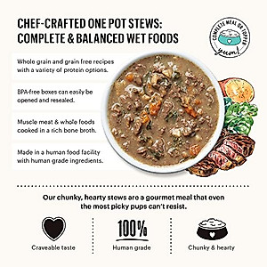 The Honest Kitchen One Pot Stews: Slow Cooked Chicken Stew with Sweet Potato, Spinach & Apples Wet Dog Food, 10.5 oz (Pack of 6)