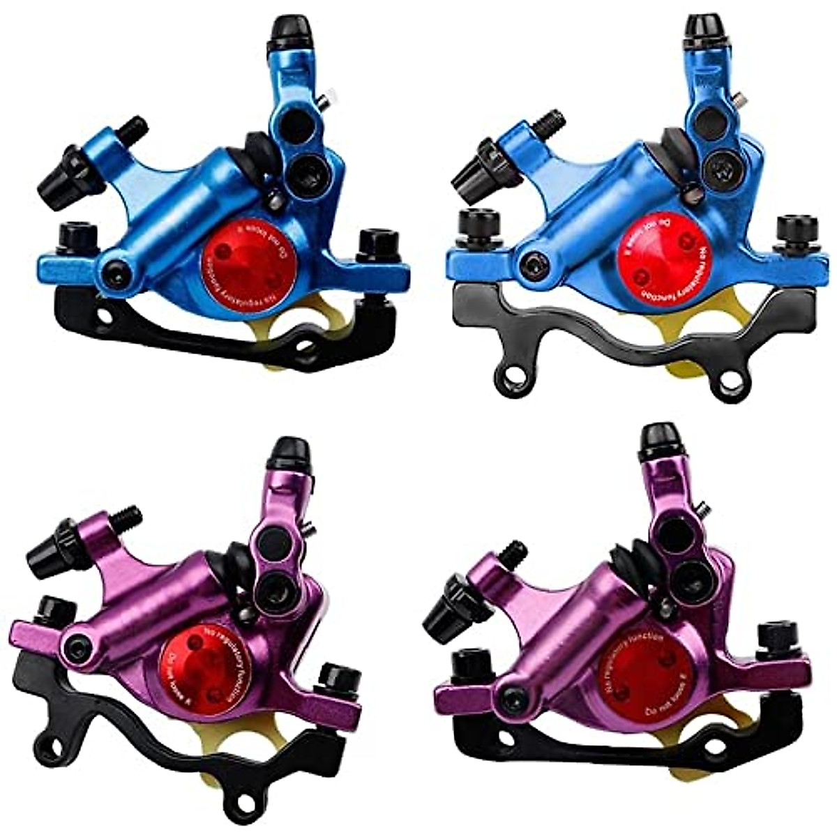 1 Pair Front & Rear HB-100 MTB Bike Hydraulic Disc Brake Calipers Aluminum Alloy Mountain Bike Road Bicycle Line Pulling Brake Clamp (Color : Black, Size : Front+Rear)