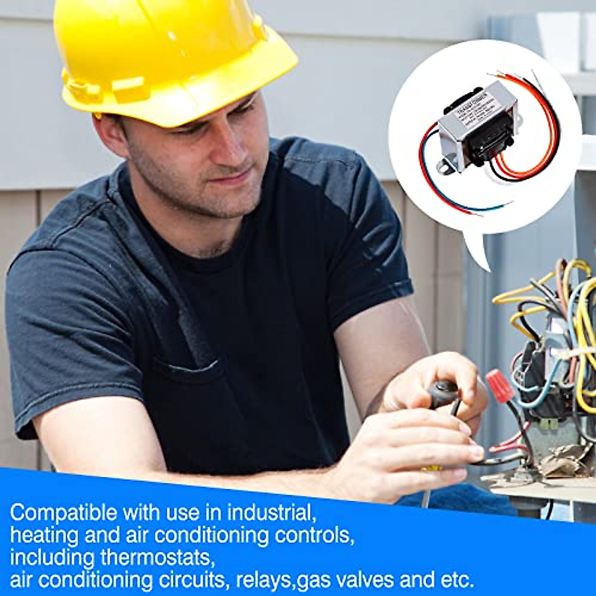 24V 40VA Control Transformer， Primary 120, 208, 240V Secondary 24V Isolation Transformers，24V Transformer with Foot Mount for HVAC Furnace Multi Tap