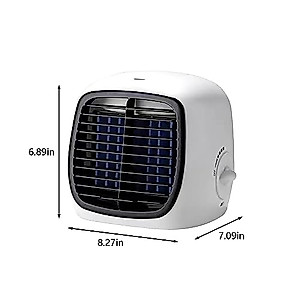 Portable Air Conditioners Fan for Desk, Personal Mini AC Quiet Air Cooler, 6-8 Hours Cool Desktop Cooling Fan, 3 Speeds Small Mobile Misting Fan for Home Office Work Outdoor