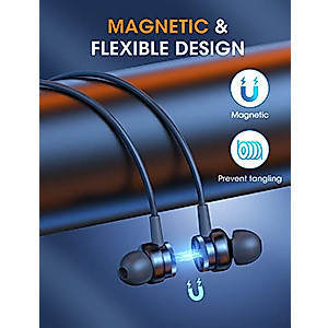 Bluetooth Headphones Wireless Earbuds 𝟒𝟐𝐇 Playtime Sports Magnetic Neckband Headphones Ergonomic Earbuds Ultra-Lightweight Comfort IPX7 Waterproof in-Ear Earbuds with Mic for Gym Workout Running