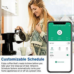 Etekcity Smart Plug, Works with Alexa and Google Home, WiFi Energy Monitoring Outlet with Automatic Night Light, No Hub Required, ETL Listed, White, 15A/1800W