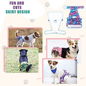 Chenkaiyang 4 Pack Dog Diapers Female Washable Dog Diapers Reusable Puppy Diapers Highly Absorbent Comfortable Doggy Diapers for Dogs in Heat or Excitable Urination (S, Mermaid)