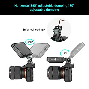 Field Monitor Holder Mount with Cold Shoe 1/4 Screw for 5 inch and 7 inch Monitor, LCD Field Monitor, LED Lights, Flash, Microphone, Gopro, Action Cam，Swivel and Tilt…