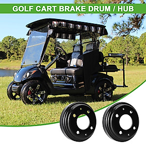 10L0L Golf Cart Brake Drum/Hub Assembly for Yamaha G1 G2 G8 G9 G11 G14 G16 G19 G22 G29 1978-Up Gas or Electric Golf Cart OEM# JU0-G6521-00-00 (2 Pack)