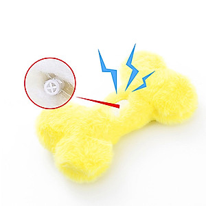 ROYALEAD Pet Dogs Chewing Toy for Small Dogs Plush Bone Toy 3PCS Interaction Pet Teething Toy Aggressive Chewer Toy Dog Favor