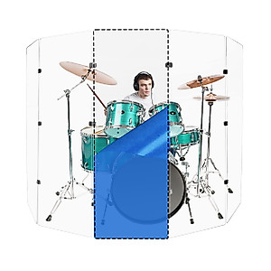 PENNZONI Drum Shield 6ft Single Panel w/Bright Chrome Hinges, Premium Clear Acrylic Panel, Drum Screen