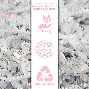 MagicWater Supply Crinkle Cut Paper Shred Filler (4 oz) for Gift Wrapping & Basket Filling - Diamond White