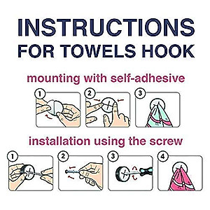 Towel Hook Holder Grabber for Kitchen, Bathroom, Garage or RV. Self Adhesive and Easy to Install. Great for Hair Towels, Shop Towels or Microfiber Towels. Wall, Cabinet or Appliance Mounted.