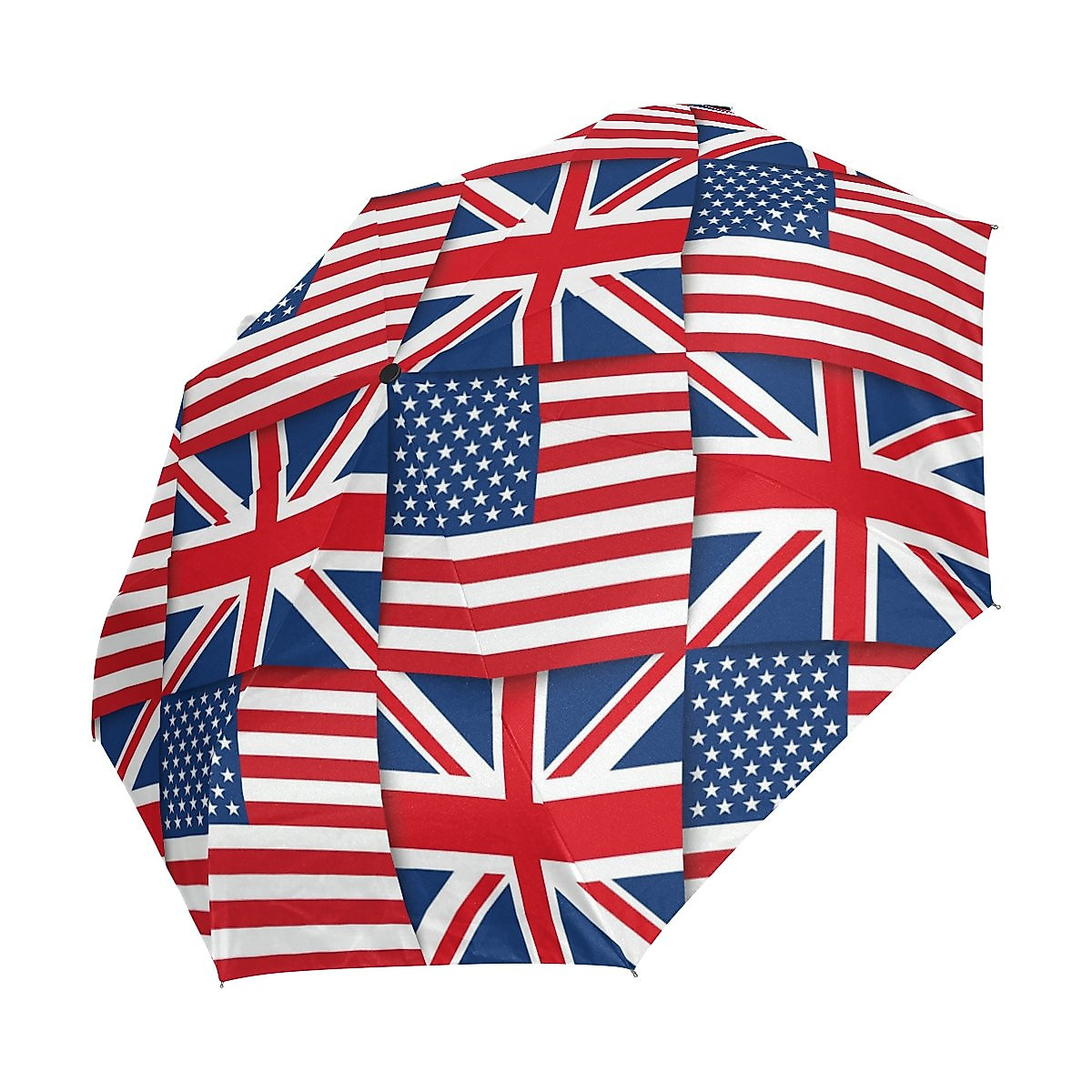 ALAZA Union Jack British Flag 3 Folds Auto Open Close Anti-UV Umbrella