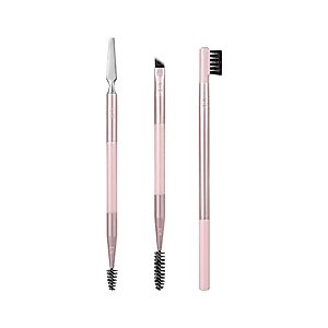 Real Techniques Brow Styling Set, For Lifting Brows, Fill & Style, Dual-ended Makeup Brushes, Full Kit for Eyebrows, Get Full, Laminated, or Natural Brows, Multiuse Tools, 3 Piece Set