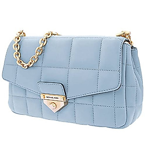 Michael Kors Ladies SoHo Large Quilted Leather Shoulder Bag - Pale Blue