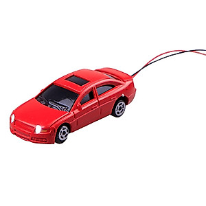 szzijia 5PCS 1:100 HO Scale Model LED Lighted Car with 12V Front and Rear Lights for Building Train Layout