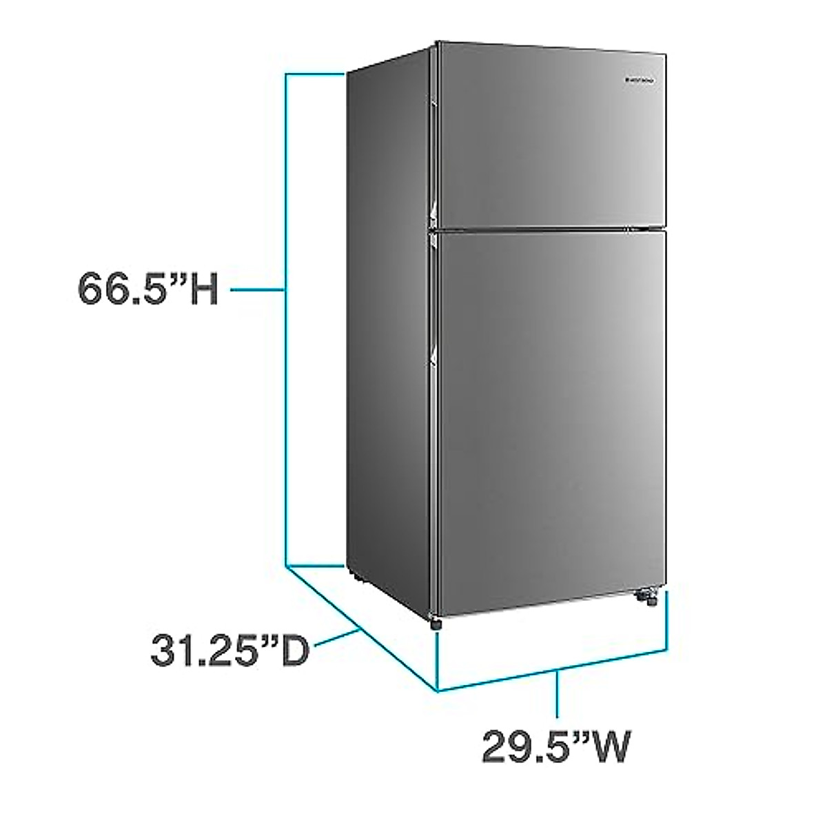 West Bend Frost Free Apartment Size Refrigerator, 18-Cu.Ft, Metallic