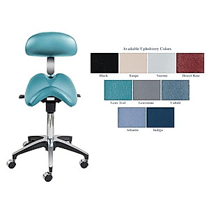 AmeriCan Goods Professional Rimostool Deluxe Sleek Saddle Series Dental Rolling Saddle Seat Cusion Chair for Doctor's Office (Cobalt)