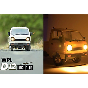 Apawband WPL D12 RC Car 1/10 RC Drift Car RTR Remote Control Car, Kei Truck Crawler Off Road 2.4G with Proportional Throttle Steering 260 Motor Rear Drive Hobby Grade Toy Adult Age 16+