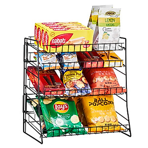 Glolaurge Candy Display Rack, Snack Display Stand, Wire Chip Organizer for Countertop, Stores, Office