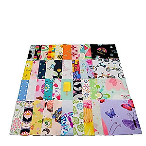 50 pcs 2.5-Inch' Mini Charm Pack, Die Cut Quilting Squares, 100% Cotton for Quilting, Fabric Bundle (I Spy Girls)